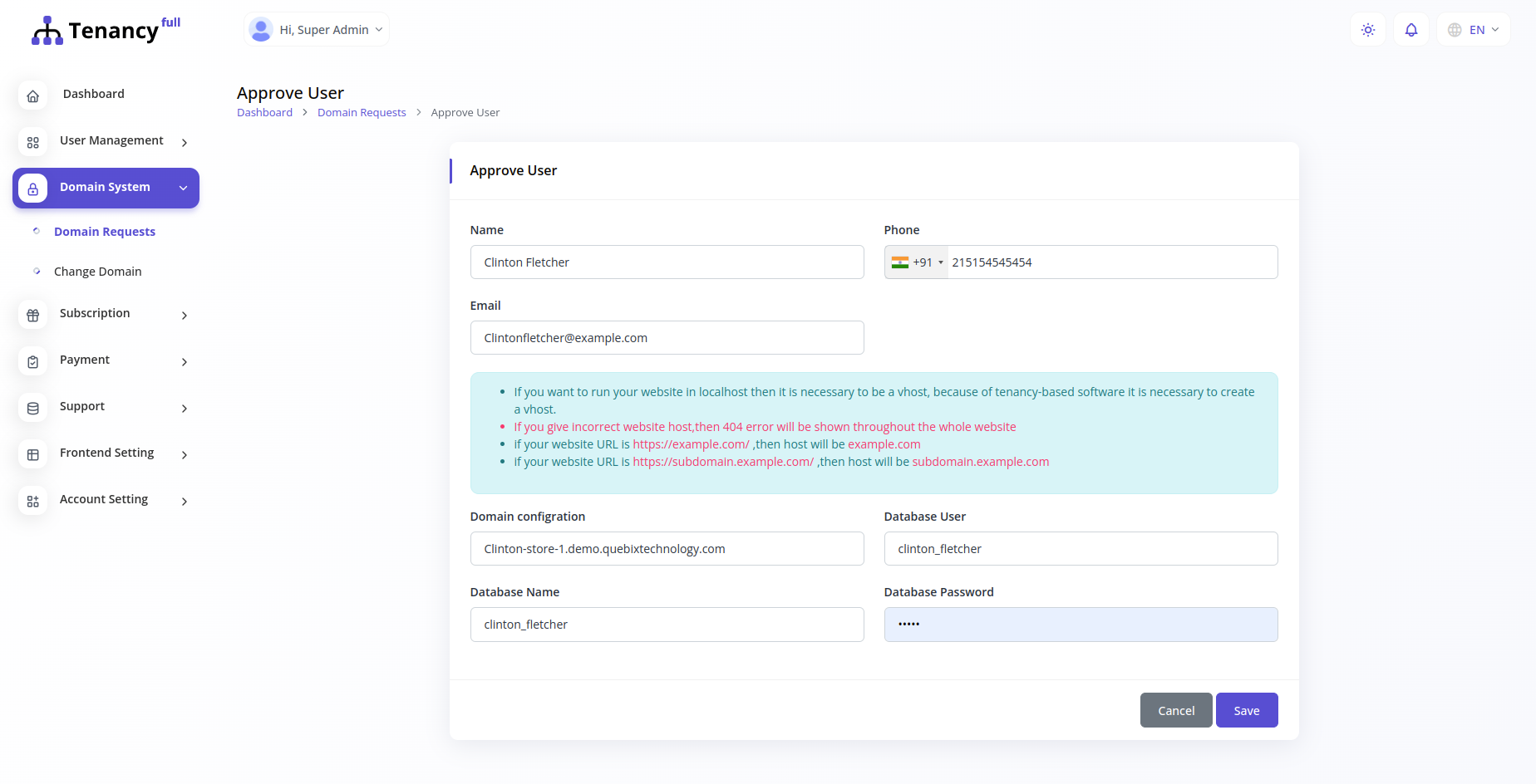 Documentation | Full Tenancy - Domains, Database, Users, Role ...