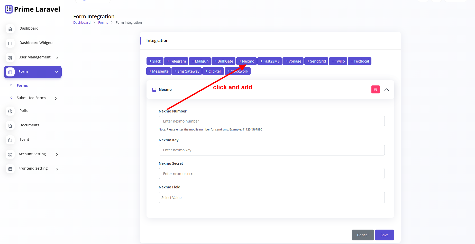 Documentation | Prime Laravel Form Builder